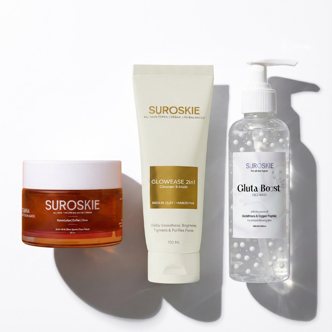 GLUTA BOOST FACE WASH+GLOWEASE+ROSANNA MASK – Suroskie